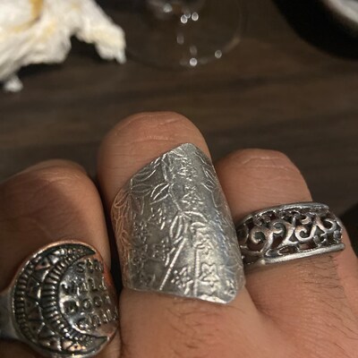Boho Hippie Ring. Unisex Adjustable Ring. Creative Silver Ring. - Etsy