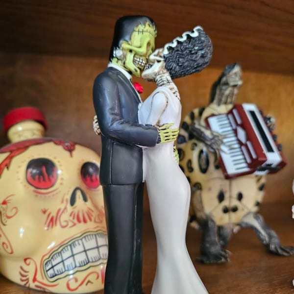 Pins & Bones Frankenstein and Bride Figurine, Hand Detailed ...