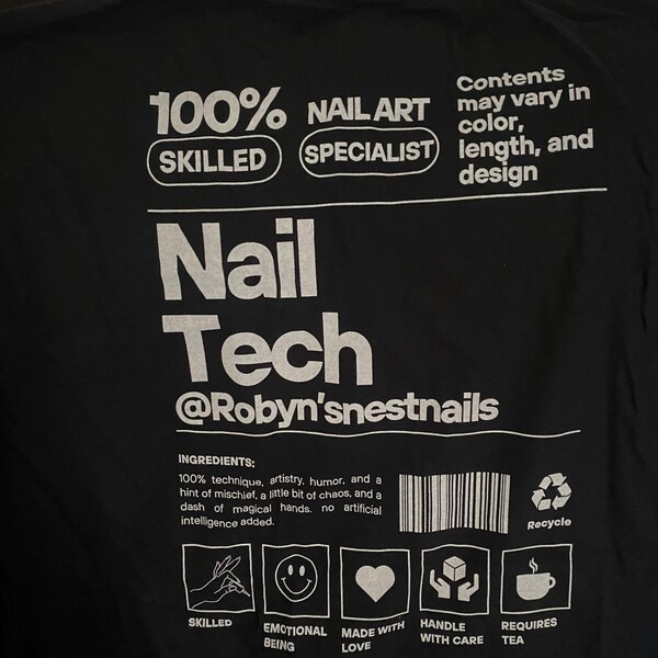 Custom Nail Tech Shirt Nail Artist Gift Manicurist T-shirt Personalized ...