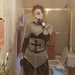 Medieval Chainmail V-coif Aluminum Butted Ring Handmade Chainmail Coif ...