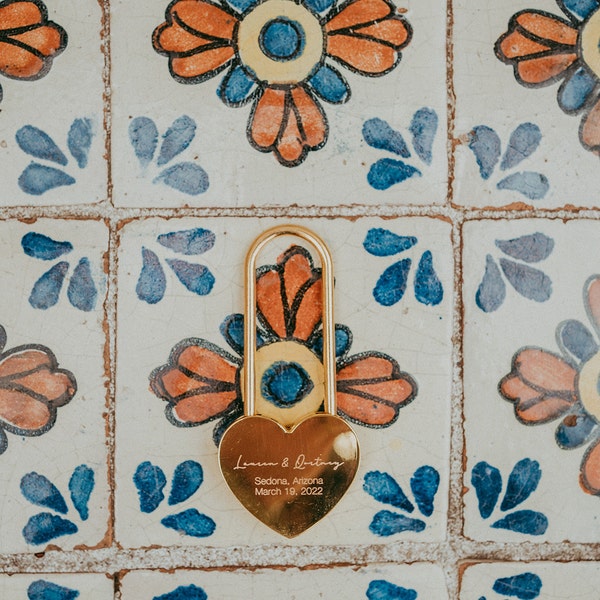 Engraved Heart Love Lock With Key - Travel Bridge Love Locks for ...