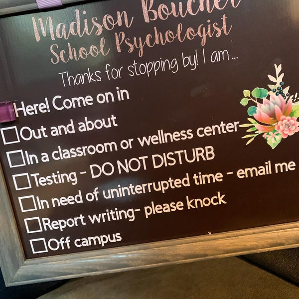 School Psychologist Office Decor,testing in Progress Do Not Disturb,do ...