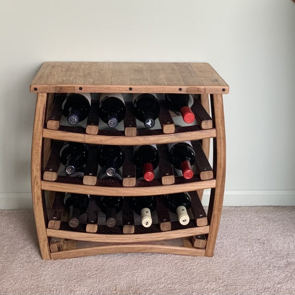 Wine Barrel Furniture Table Top Wine Rack 12 Bottle Rustic Home Decor ...