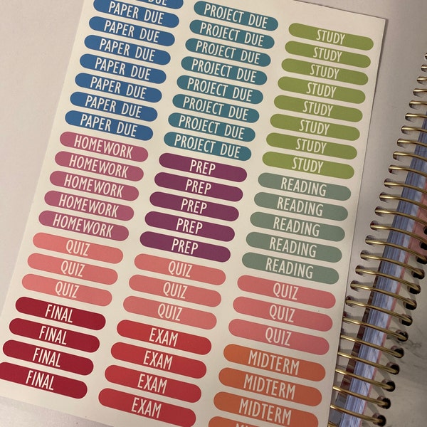 COLLEGE Stickers. School Stickers. Planner Stickers. Journal Stickers ...