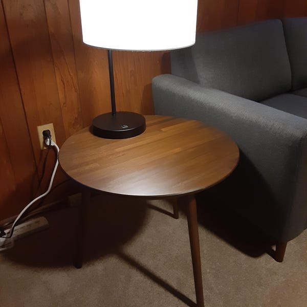 Engraved Walnut Teak Hardwood End / Side Table or Night Stand ...