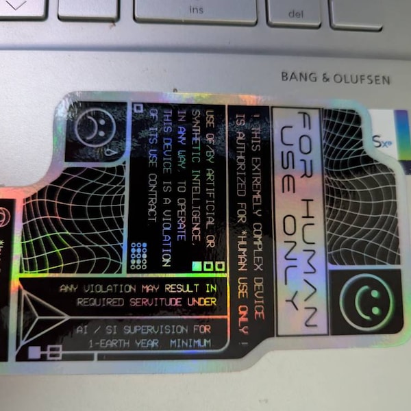 Anti-a.i. (ish) Holographic Vinyl Decal - Cyberpunk Laptop Sticker ...