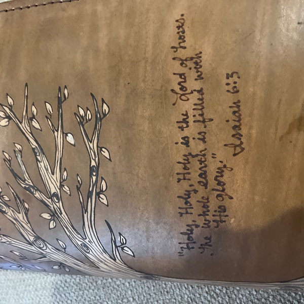 Custom Leather Bible Cover - Personalized Bible Cover With Scripture in ...