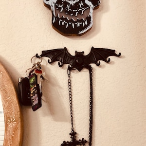 Bat Hook Ebony Black Cast Iron Shabby Chic Bat Jewelry Hook Bat Clothes ...