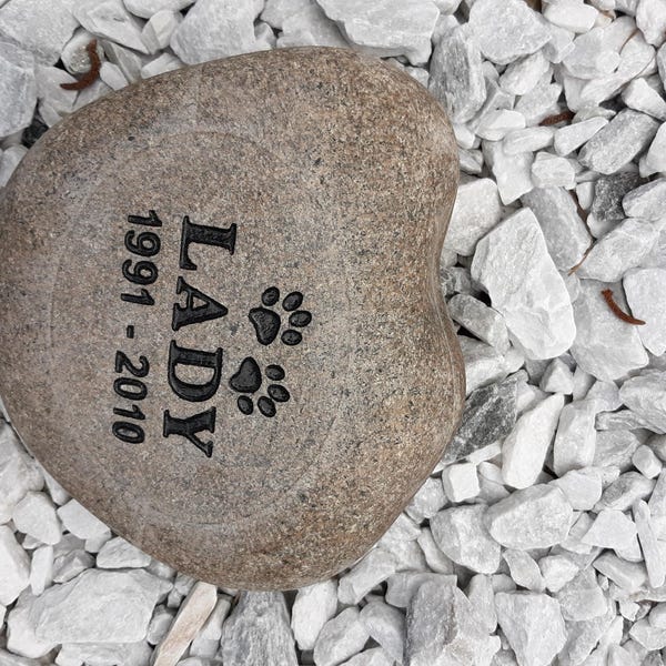 Family Tree Written in Stone- Custom Carved River Rock Garden ...