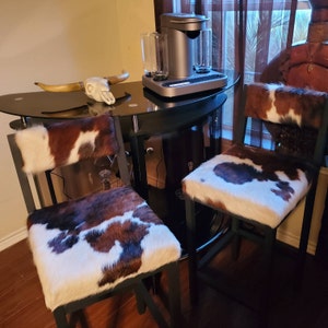 Cowhide Bar Stools / Cowhide Counter Stool Adjustable Height - Etsy