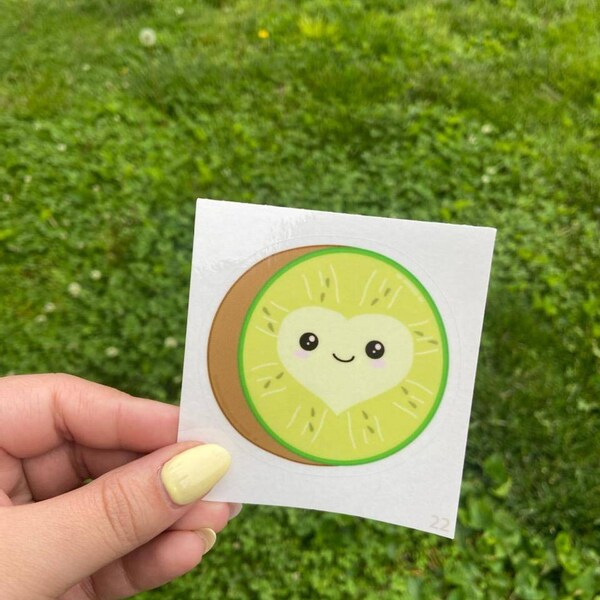 Kiwi Sticker, Fruit Sticker, Cute Kawaii Kiwi Kiss-cut Sticker - Etsy
