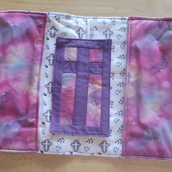 Handcrafted Quilted Fabric Bible Covers and Coordinating Bookmarks ...