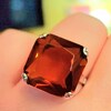 Ruby Ring/ Sterling Silver/ 5ct Rectangle Cut Simulated Red - Etsy
