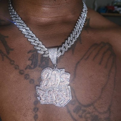 Self Made Super Font Iced Out Letter Pendant - Etsy