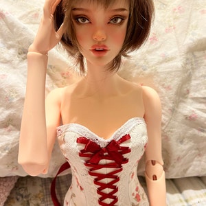 Iplehouse SID Corset SD BJD 1/3 Girl Doll Victorian Corset With Boning Black & Gray Overbust ...