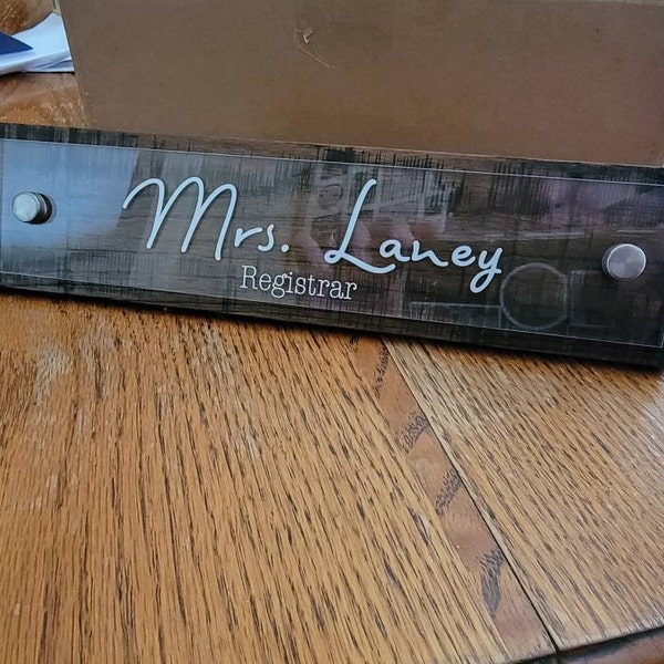 Rustic Desk Name Plate. Made Exclusively by Garo Signs. Size 10" X 2.5 ...