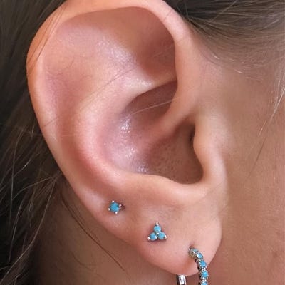 Tiny Teardrop Threadless Flat Back Earrings, 20,18,16ga, 5-10mm Unisex ...