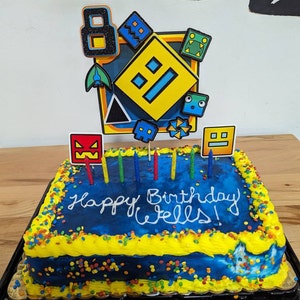 Geometry Dash Cake Topper - Etsy