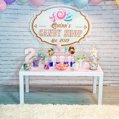 Candy Shop Party Sign, Candy Booth Signage, Candy Cart Sign, Sweet Shop ...