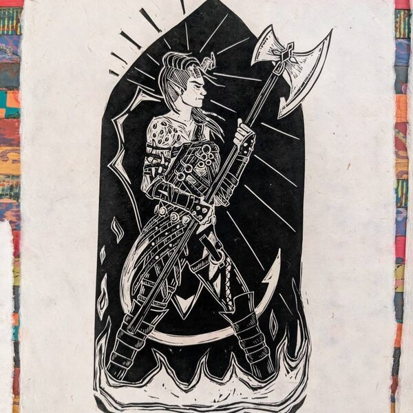 Raven and Ash - Original Linocut Print - Etsy