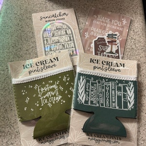 Emotional Support Ice Cream Ice Cream Pint Sleeve Book Lover Gifts ...