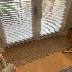 Scalloped Runner Rug, Jute Scallop Rug, Jute Runner Rug, Natural Jute ...
