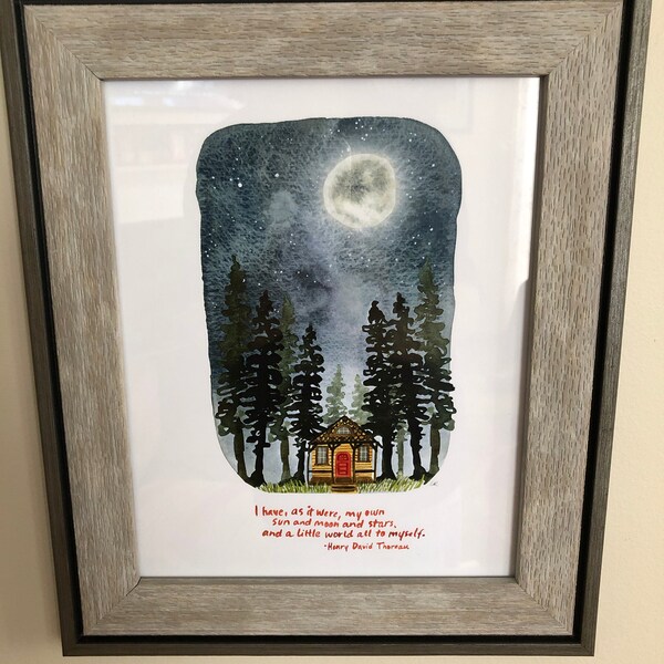 Henry David Thoreau Art Print, 8.5 X 11 Inch Watercolor Wall Art ...