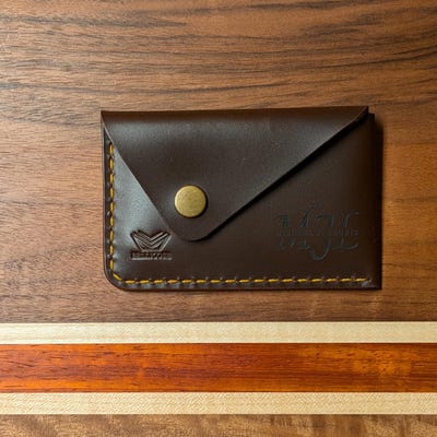 Personalized Front Pocket Wallet, Handmade Button Wallet, Minimalist ...