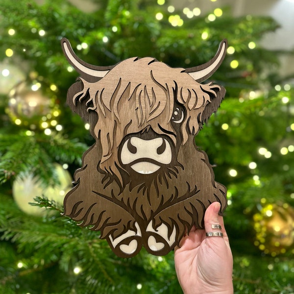 3D Layered Highland Cow SVG PDF EPS, Layered Cow Svg, Layered Papercut ...