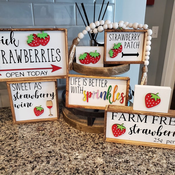 3D Signs / Farm Fresh Strawberries / Strawberry Signs / Strawberry ...