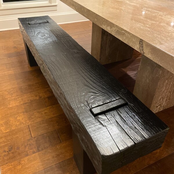 Timber Bench | Massive Pine | Timber Frame | Hand Hewn | Mortise ...