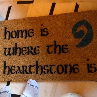 Home is Where the Hearthstone is Geeky Nerdy Doormat World of Warcraft ...