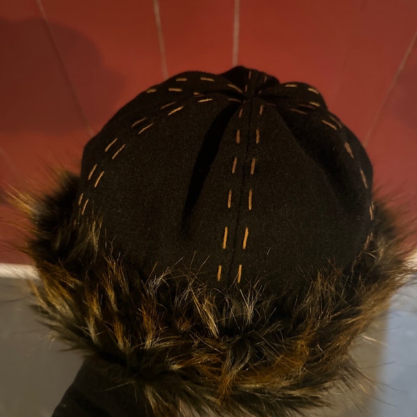 Medieval Woolen Hat – LARP Renfaire Viking Cap Round Made According ...