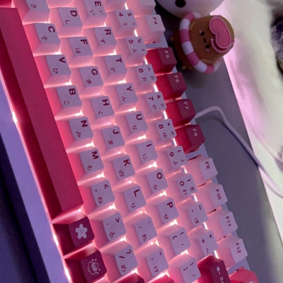 Strawberry Mochi Daifuku Keycap Set 129 Piece Cherry Profile PBT Subdye ...