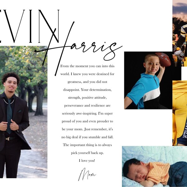 Half Page High School Senior Yearbook Ad, Senior Graduation Tribute ...