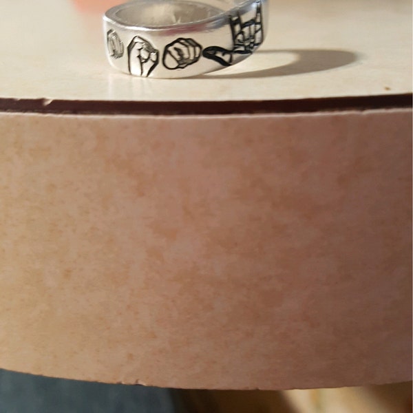 ASL Custom Name Stacking Wrap Ring | American Sign Language Gift | ASL ...