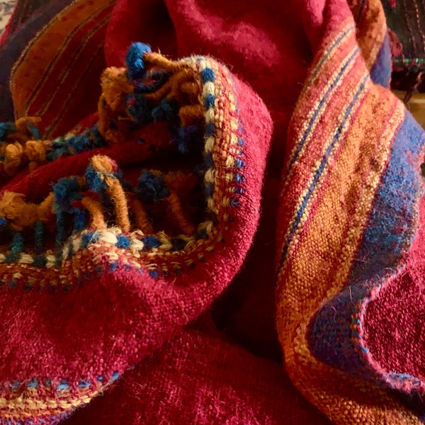 Handwoven Desi Wool indian Wool Indigo Shawls/throws From Kutch Gujarat ...