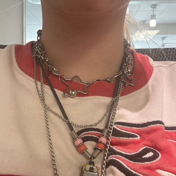 Star Y2k Necklace,y2k Necklace,chunky Necklace,chain Star Necklace ...