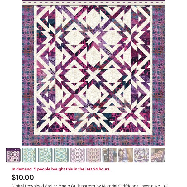 Digital Download Stellar Magic Quilt Pattern by Material Girlfriends ...