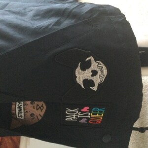 They/them Causing May/hem Pronoun Patch, Non-binary Personal Pronouns Badge, LGBTQIA Jacket or ...