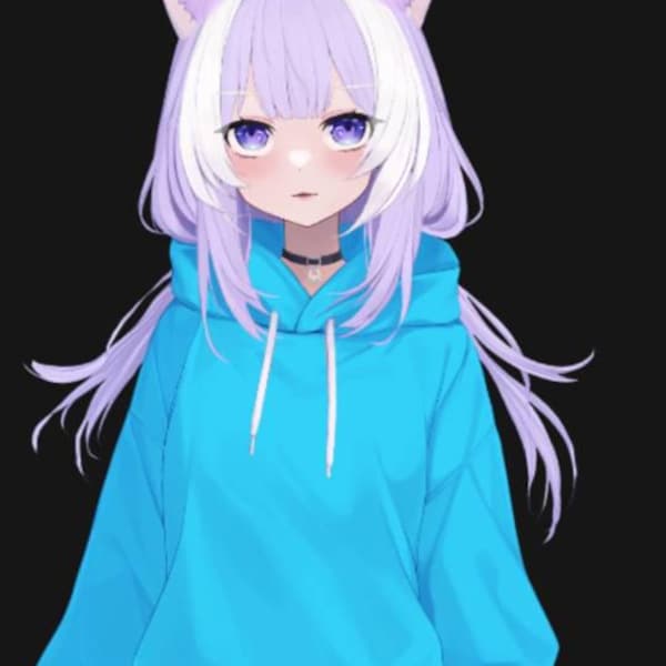 Premade Panda Girl Vtuber Model: Pink Hoodie, Vtube Studio - Etsy