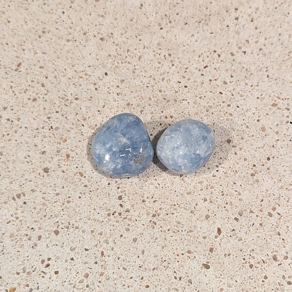 Blue Calcite Tumbled Stones, Polished Gemstone, Blue Calcite Crystals ...