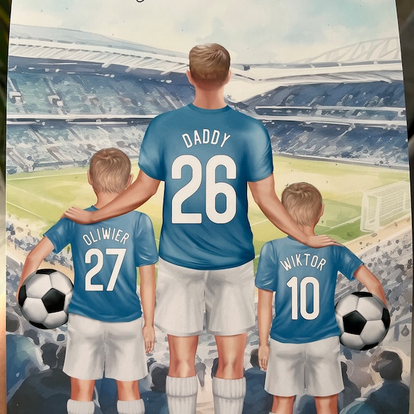 Custom Football Dad Print, Personalised Football Print, Dad Gift From ...