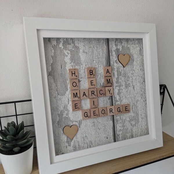 Scrabble Pictures, Scrabble Frame, Personalised Wall Art, Family Gifts ...