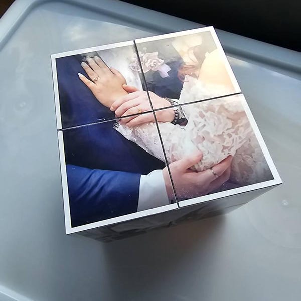 Personalized Photo Cube, Infinity Cube Custom Photo Anniversary Gift ...