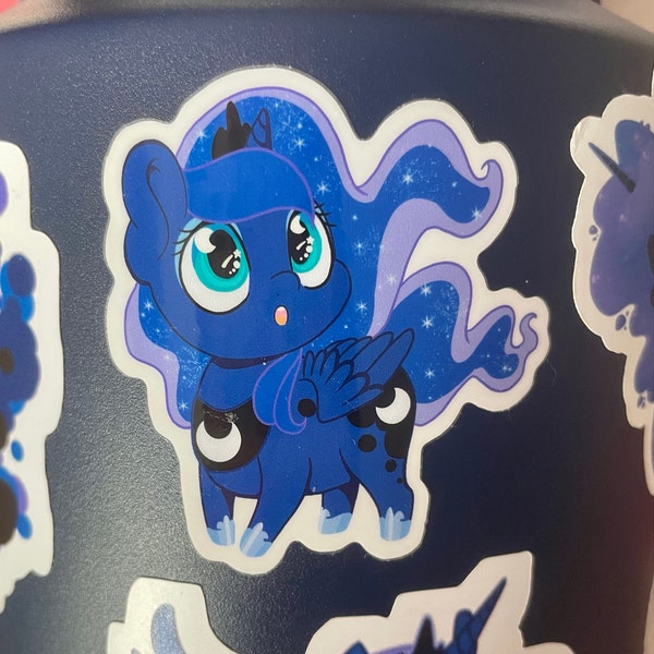 Princess Luna MLP My Little Pony Chibi Moon Inspired 2 Vinyl Sticker - Etsy