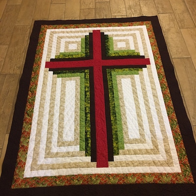 Log Cabin Cross / Christian Cross Pattern in 3 Sizes PDF Download - Etsy