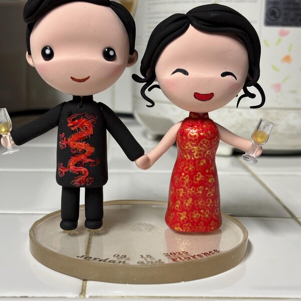 Traditional Wedding Cake Topper | Filipino Bride and Groom Cake Topper ...