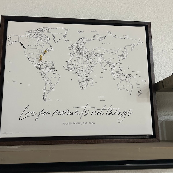 Push Pin Mini World Travel Map - Countries Labeled - Personalizable ...