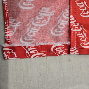 Table Cloth Made From Coca Cola Material. Red White 6 Foot Picnic Table ...